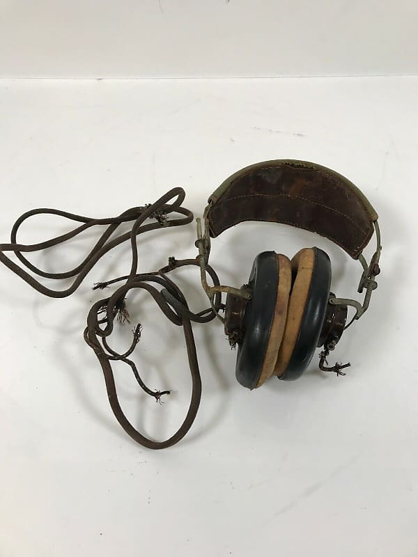 Ww2 Radio Headset Headphones Us Navy Airforce Naf 48490 1 | Reverb