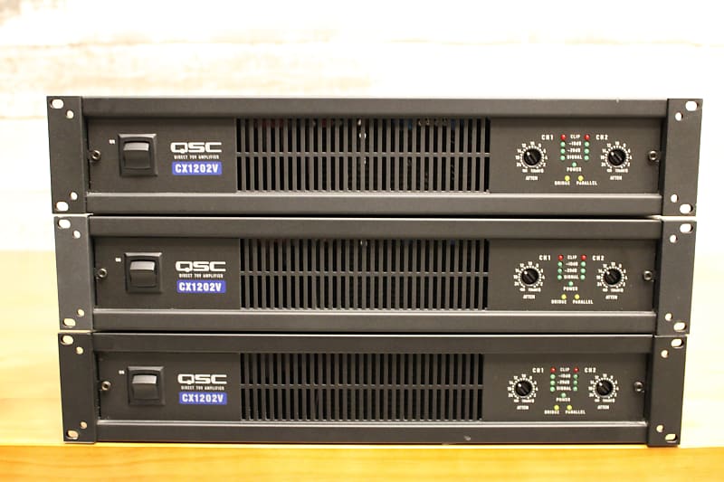 QSC CX1202V 2-Channel Power Amplifier, 1100W at 4 Ohm, 70V | Reverb