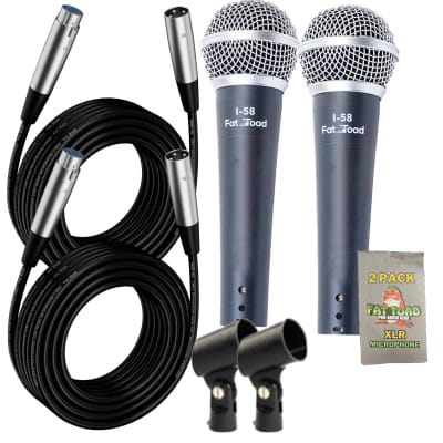 Fat Toad Vocal Microphones with XLR Mic Cables & Clips (2 | Reverb