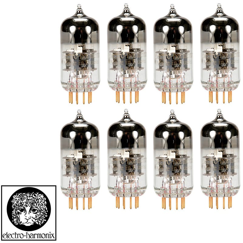 New Matched Octet (8) Electro-Harmonix 6922 / E88CC GOLD PINS | Reverb