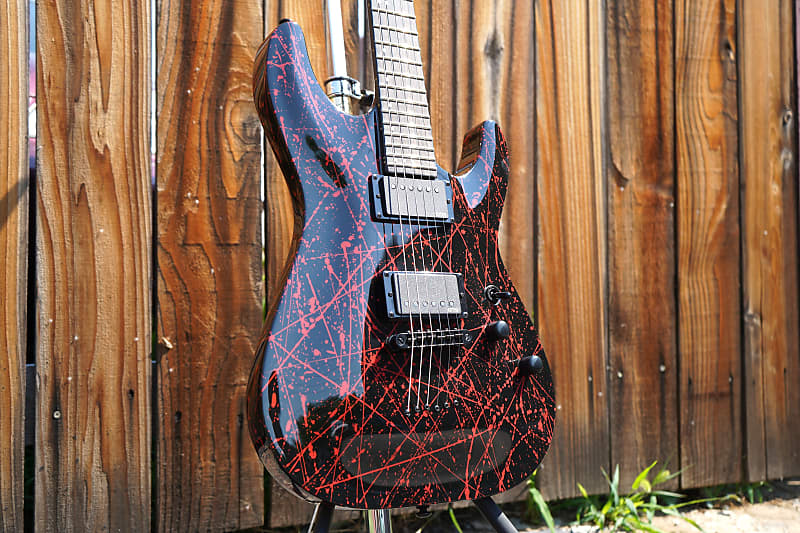 Schecter Diamond Series Prototype C-1 Red/Black Splatter | Reverb