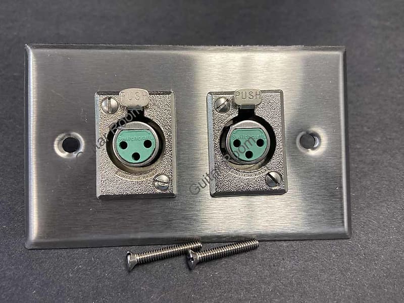 Wall Plate w/ 2-D3F XLR Female Connectors Switchcraft - | Reverb