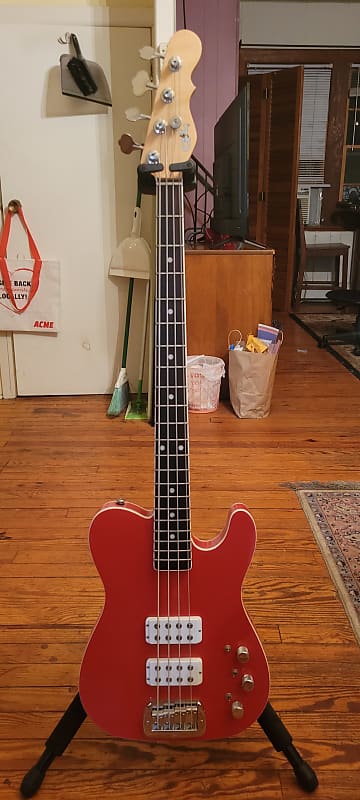 G&L ASAT bass made to order Fullerton Red + case | Reverb