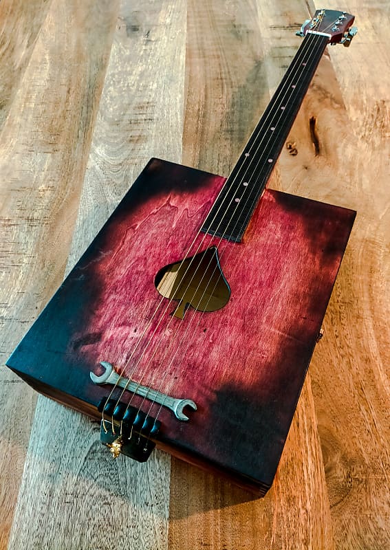 MADE TO ORDER Handmade 4 Strings Cigar Box Guitar 2022 Red | Reverb