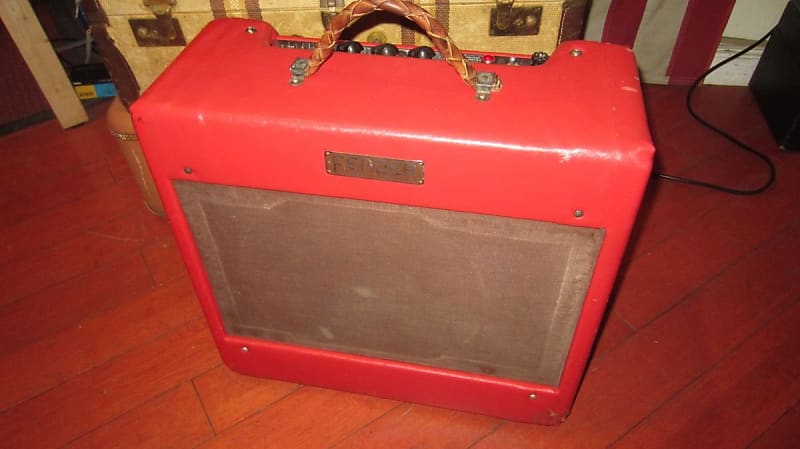 1953 Fender Deluxe Amp Red Tolex | Reverb