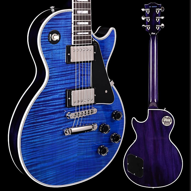 Gibson Les Paul Custom Figured, Translucent Blue Gloss, | Reverb