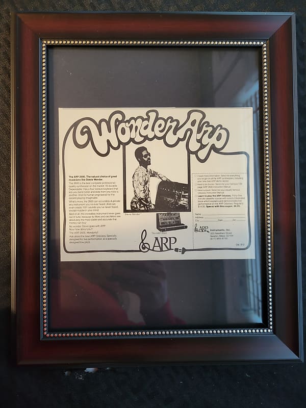 1974 Arp Promotional Ad Framed Stevie Wonder Original | Reverb