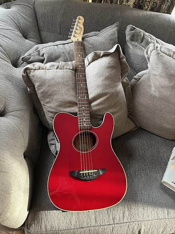 Fender Telecoustic early 2000’s - Red | Reverb
