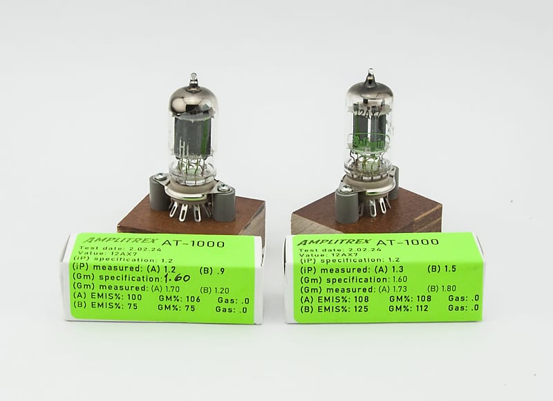 Pair of RCA & Sylvania 12AX7 Preamp tubes - Amplitrex Tested | Reverb