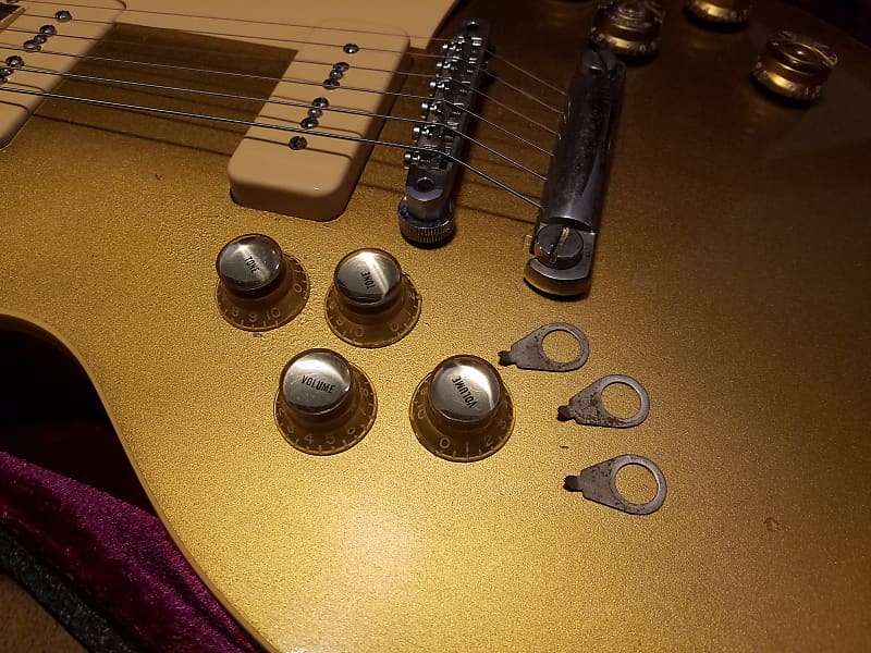 Gibson LP Deluxe Original Top Hat Knobs 1974 Gold | Reverb