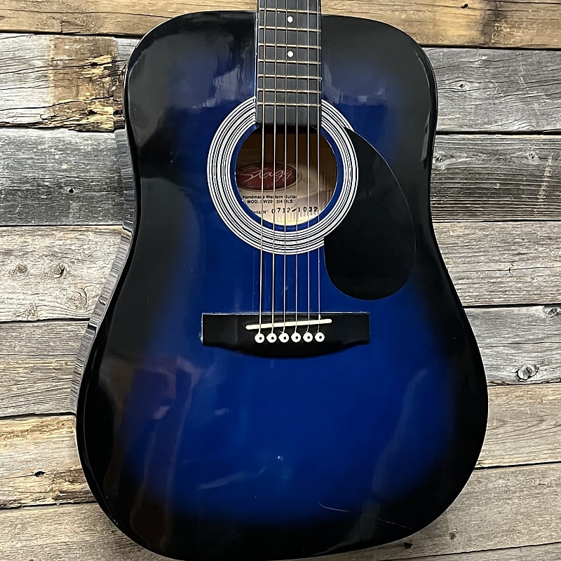 (17069) Stagg SW201 3/4 BLS Acoustic Guitar - Blue Burst | Reverb