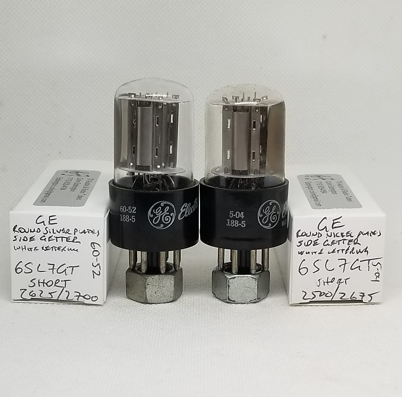 GE 6SL7GT Silver Plate Well Matched (7.4%) Pair NOS 6SL7 | Reverb