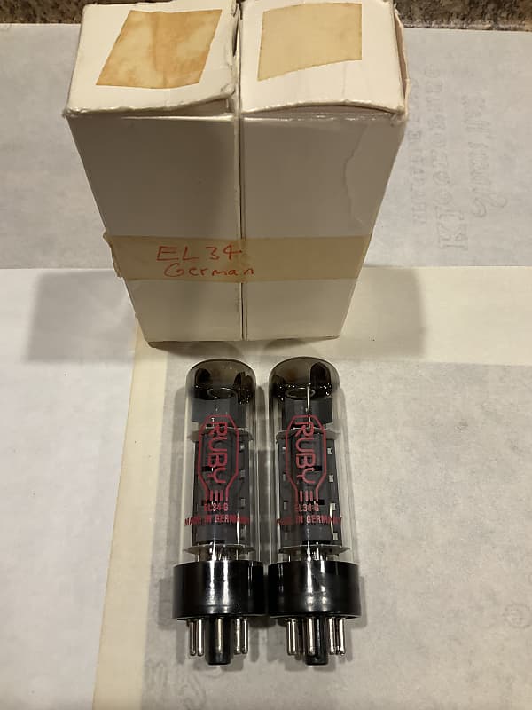Siemens EL34 NOS Matched / Ruby Tubes – New | Reverb