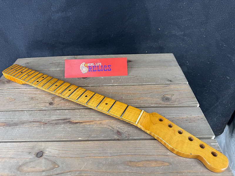 Real Life Relics Curly Flame Maple Telecaster® Style Neck 21 | Reverb