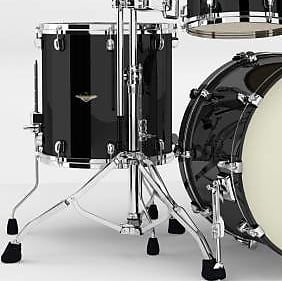 Tama Starclassic Maple 18" Floor Tom, Piano Black w/ Chrome | Reverb