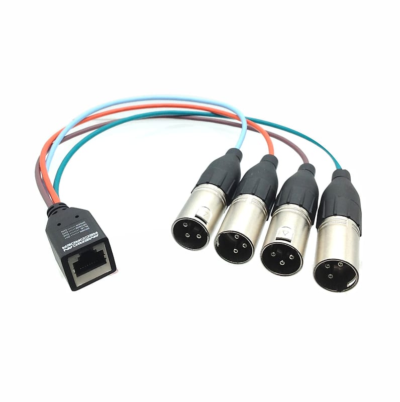 RJ45 Female to 4 each Balanced XLR Male Breakout Adapter | Reverb