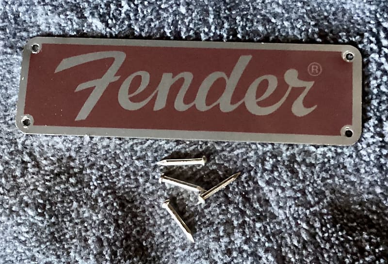 Fender Logo Badge Red & Pins for Pro Junior IV 1x10" Tweed | Reverb
