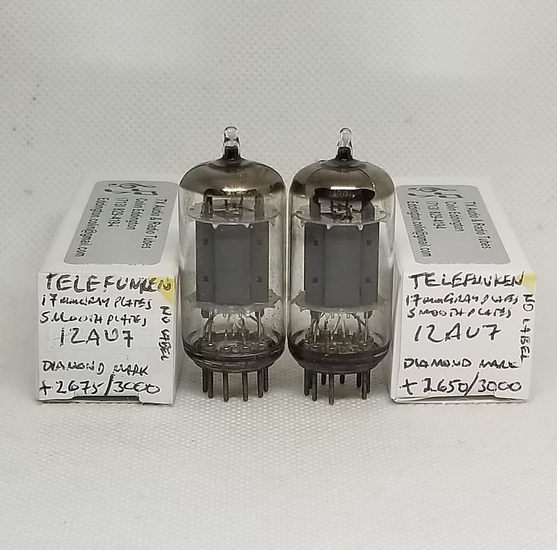 Telefunken 12AU7 Smooth Gray Plate Well Balanced (11.6%) Pair | Reverb