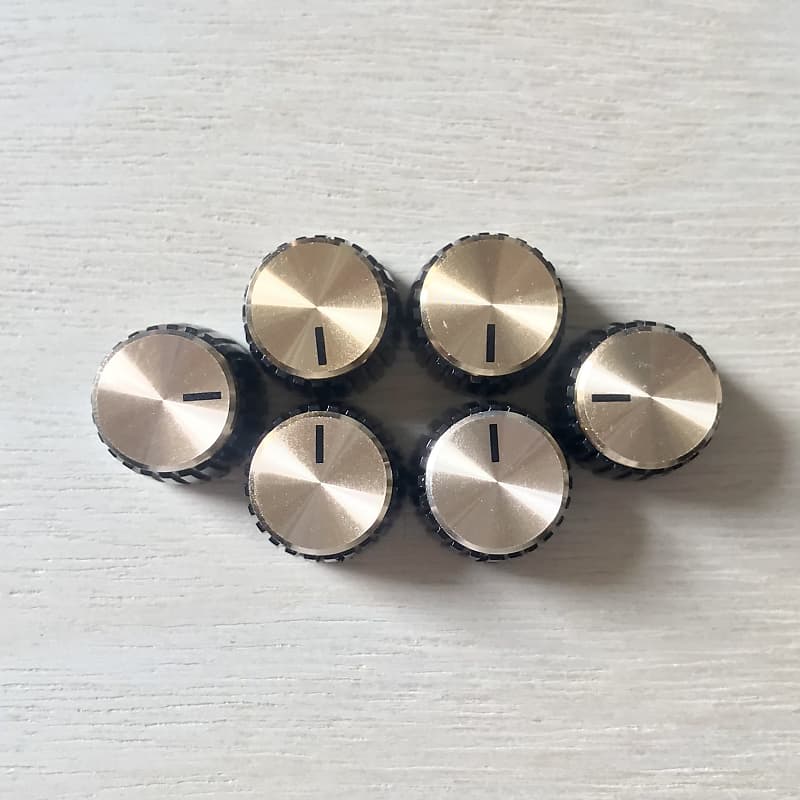 Set of 6x GOLD Marshall Reproduction amplifier control knobs | Reverb