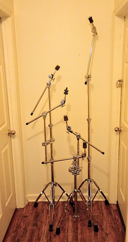 PEARL CYMBAL BOOM STAND SET WITH EXTRAS! 90's - CHROME - | Reverb
