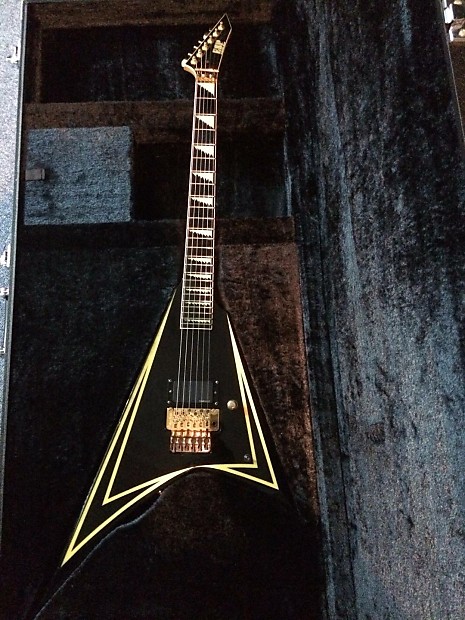 ESP Sawtooth Alexi Laiho custom shop 2005 Black finish, Glow | Reverb