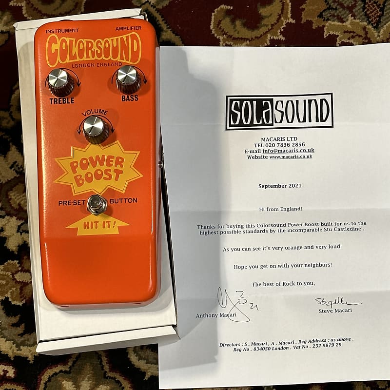 Sola Sound Colorsound Power Boost built by Stu Castledine | Reverb