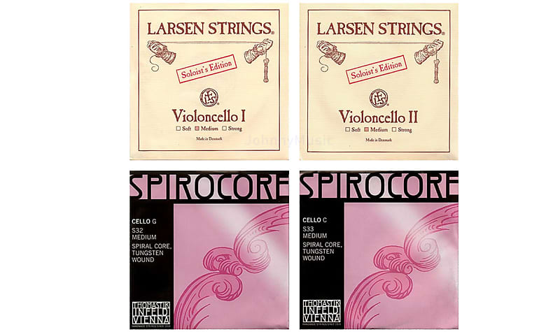 Custom Cello String Set Medium made of Larsen Soloist A & | Reverb UK
