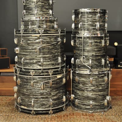 Ludwig Black Oyster Pearl Super Classic + Downbeat 1963-1964 | Reverb