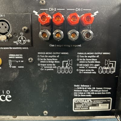 CROWN STUDIO REFERENCE AUDIOPHILE CLASS 1 POWER AMP Leon | Reverb