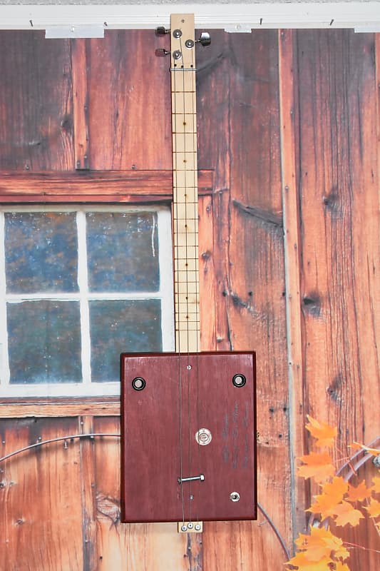 Cigar Box Guitar 3 String Electric Acoustic 2022 Brown w | Reverb