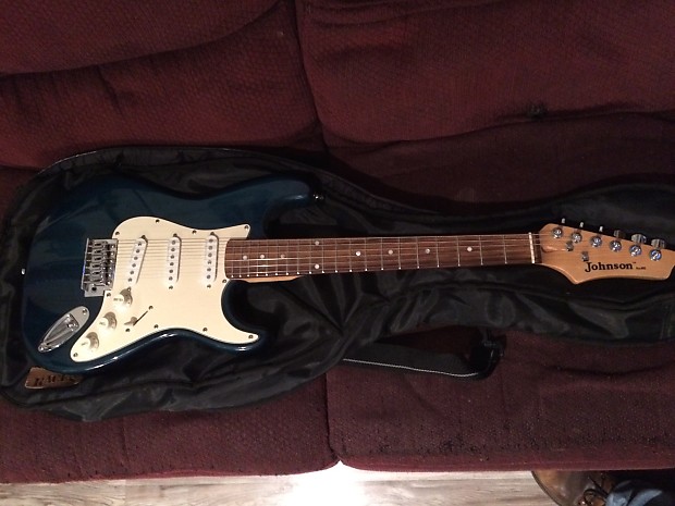 Johnson AXL 3/4 AXL Strat Style Guitar w/EMGs Metallic Blue | Reverb