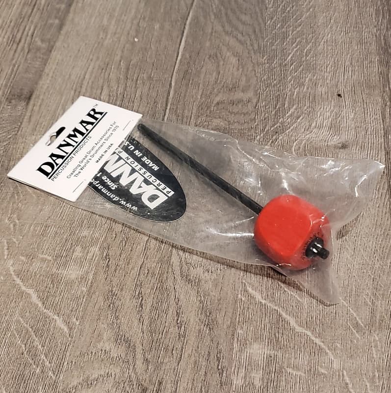 Danmar Red Hardwood Bass Drum Beater w/Angle Cut, Black | Reverb UK