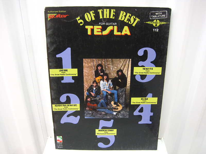 Tesla 5 of the Best for Guitar Sheet Music Song Book Songbook | Reverb