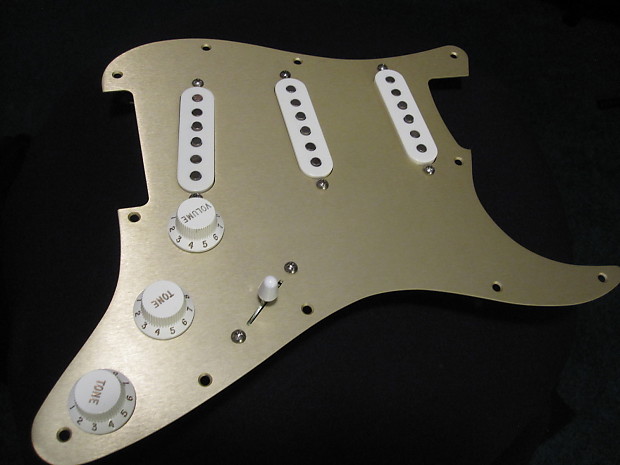 Fender Stratocaster Gold Anodized Loaded pickguard and | Reverb