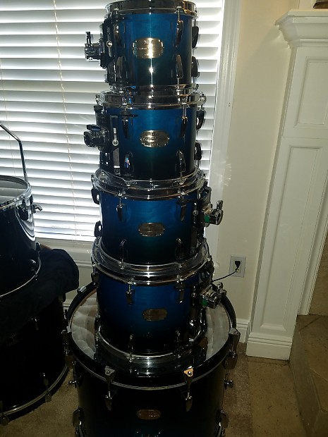 Pearl Session Custom Maple Blue/Black Fade | Reverb