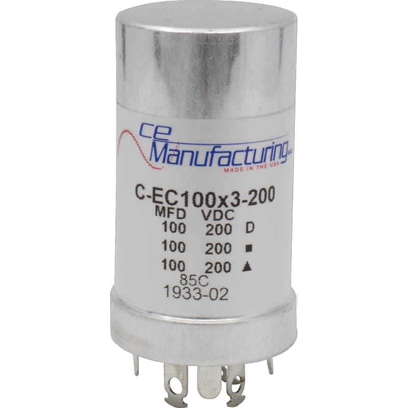 Capacitor - CE Mfg., 200V, 100/100/100µF, Electrolytic | Reverb