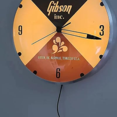 70's Style Gibson Round Light Up Wall Clock Killer Cool Man | Reverb