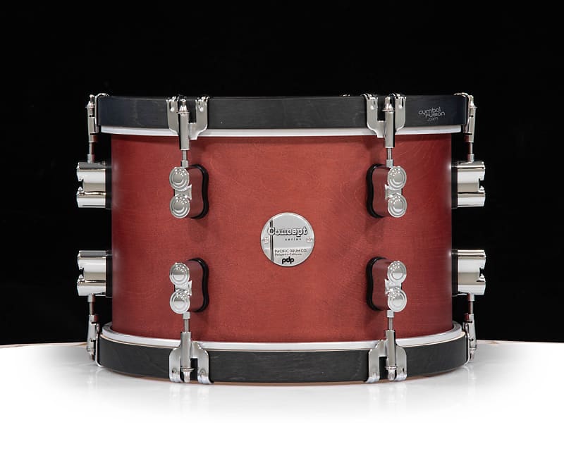 PDP Concept Classic 8x12 Tom Oxblood w/Ebony Hoops | Reverb