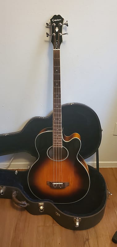 Epiphone El Capitan Acoustic Electric Bass- Vintage Sunburst | Reverb
