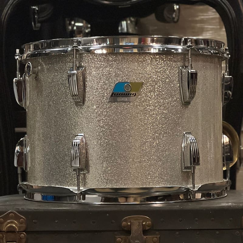 VINTAGE 1970's Ludwig 10x14 Tom in Silver Sparkle | Reverb
