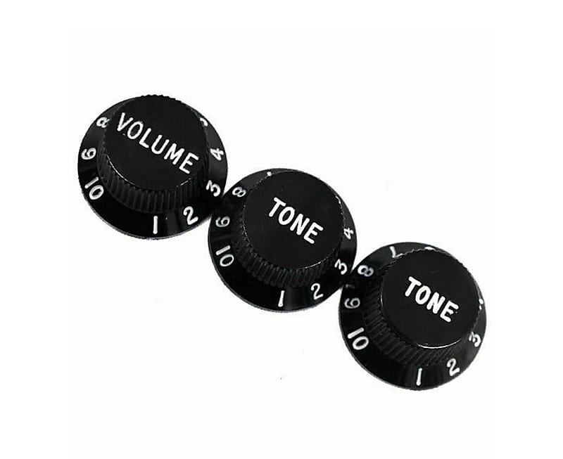 Fender Stratocaster Knob Set in Black | Reverb