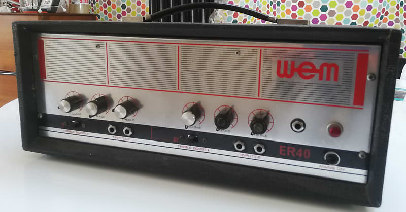 WEM ER40 vintage 60's/70's amp, solid state, black/silver | Reverb UK
