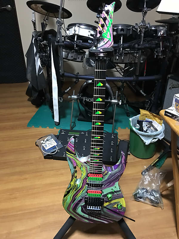 Ibanez JEM DNA PAW custom ebony pyramid inlays Swirl | Reverb UK