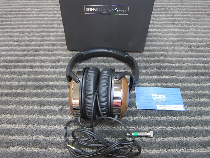 E-Mu Walnut Headphones, Box, 1/4" Adapter, Ex Sound, | Reverb