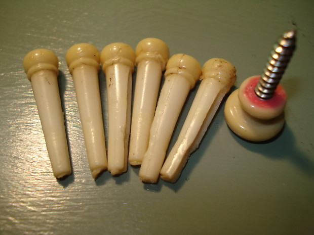 1961 Gibson Hummingbird Strap button & bridge pins vintage | Reverb