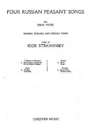 Four Russian Peasant Songs Choral Score Igor Stravinsky | Reverb