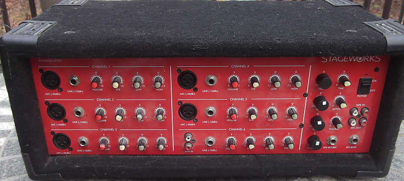 Stageworks LG200 230 Watt 6 Ch. Powered PA, Mic Mixer | Reverb