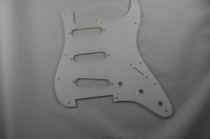 Monte's Guitar Custom Build Stratocaster Pickguard White Perl | Reverb