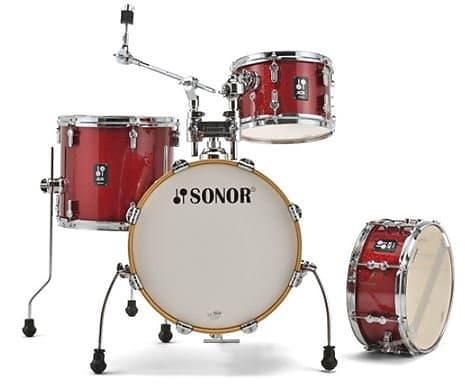 Sonor AQX Micro Drum Set Shell Pack, Red Sparkle (14/13/8/13) | Reverb
