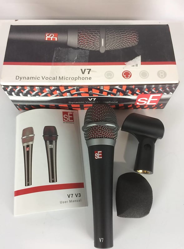 sE Electronics V7 Dynamic Vocal Microphone, Black/Silver | Reverb